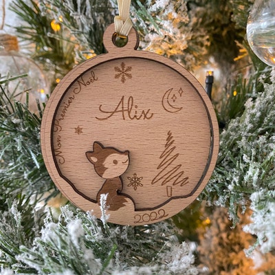 Cat on the Moon Led Night Light 3D Illusion Table Lamp for - Etsy