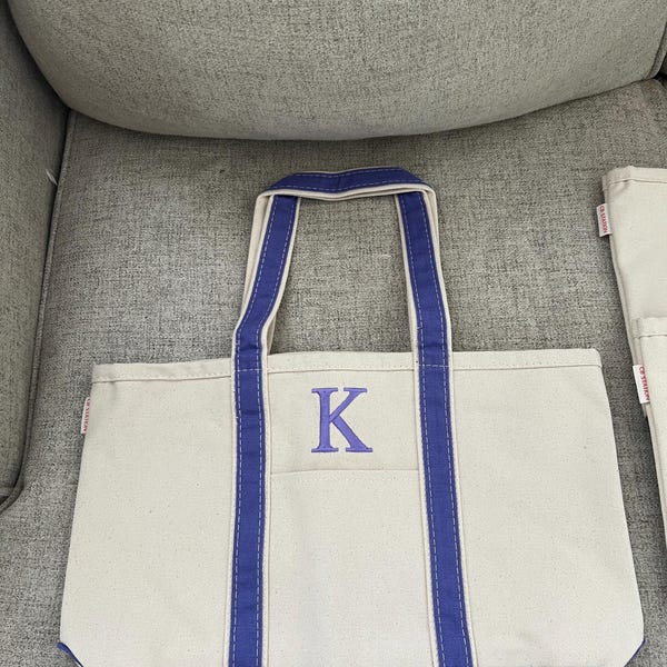 Monogrammed Canvas Tote Bag - Monogram Tote Bag - Personalized Canvas ...