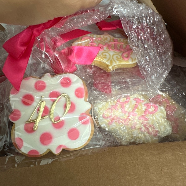 Custom Number Assortment Cookies- Set of 6 Crunchy Shortbread Cookies ...