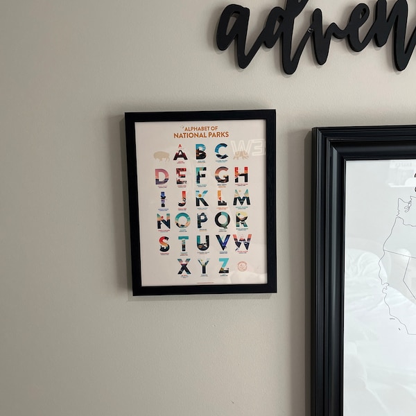 National Park Alphabet Print, Alphabet Poster, National Park Nursery ...