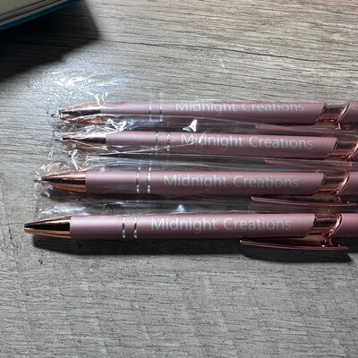 Personalized Luxurious Soft Touch Rose Gold Pen, Rubberized Soft Touch Ballpoint Pen, Fancy ...