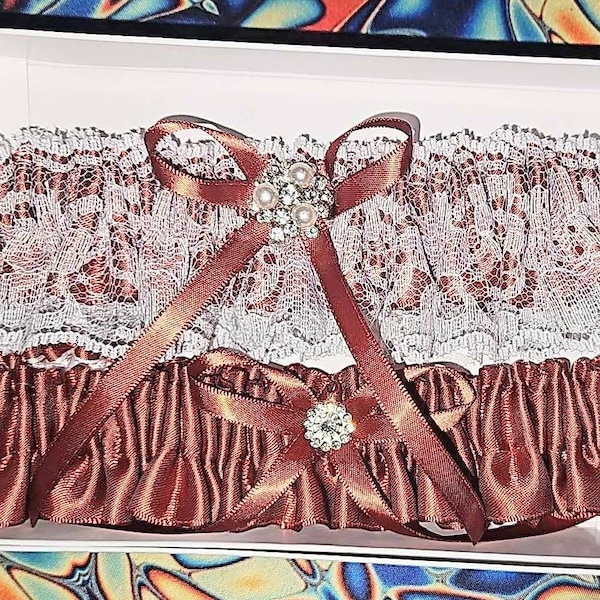 Copper Wedding Garter, Lace Bridal Garter Set, Garter for Bride, Garter ...