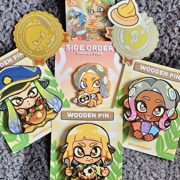 Splatoon Side Order Enamel Pins - Etsy