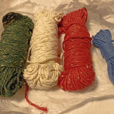 SET of Macrame Cotton Cord Bundles for Crafts, 3-ply 3 Strand Rope 3 ...