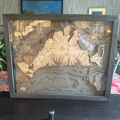 Puerto Rico Wood Carved Topographic Depth Chart / Map - Etsy