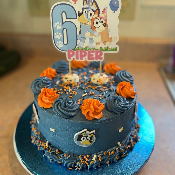 Bluey Cake Topper/party Stickers/birthdays/cake Topper/kid's Birthday ...