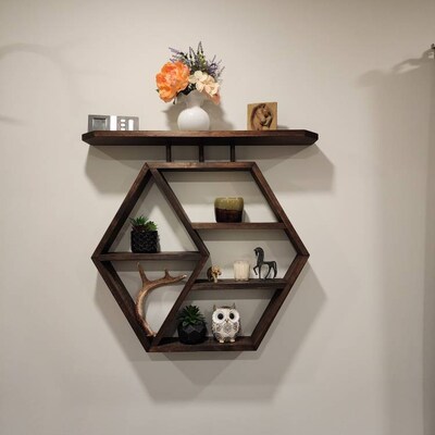 3D Floating Rectangular Shelf. XL Size. 28x 30x5.solid Wood Shelves ...