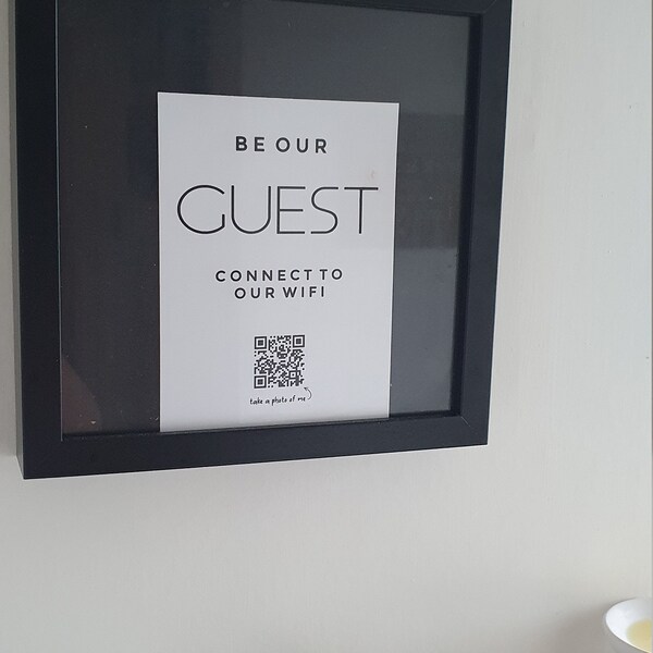 Personalised Wifi Sign Print QR Code Scanner 9 Designs Guest Wifi ...