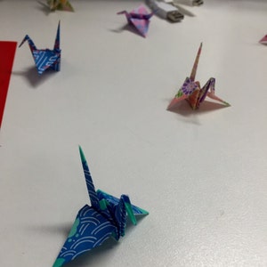 40 Small Origami Cranes Origami Paper Cranes Origami Crane Made of 7.5cm 3 Japanese Print ...