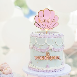 Seashell Acrylic Cake Topper Mermaid Cake Topper Under the Sea Cake ...