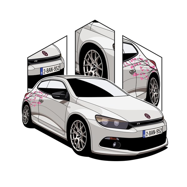 Custom Car Vector Art Print: Personalized Car Portrait (digital ...