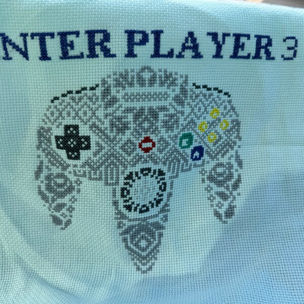 Switch Controller Cross Stitch Pattern, Modern Nordic Pattern, Instant ...