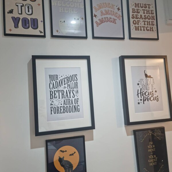 Spooky Vibes Poster Set, Halloween Printables, Set of 6 Wall Art - Etsy
