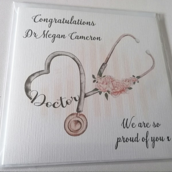 Personalised Congratulations Doctor Card, Qualified Doctor Card, Doctor ...