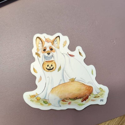 Spooky Ghost Fox Sticker - Etsy