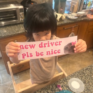 New Driver Pls Be Nice Bumper Sticker AND Magnet Funny Meme Sticker 8.7 ...