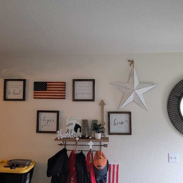 Small Handmade Rustic American Wooden Flag - Etsy