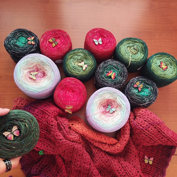 Gradient Yarn Cake, Ombre Yarn Cake, 50cotton/50%acrylic Yarn Cake.352 ...