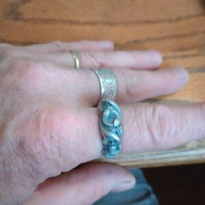 Nordic Wolf Unique Signet Ring Men in Sterling Silver, Handmade Viking ...