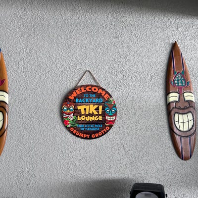 Personalized Tiki Bar Round Wood Sign Tiki Bar Tiki Hut Tiki Lounge ...