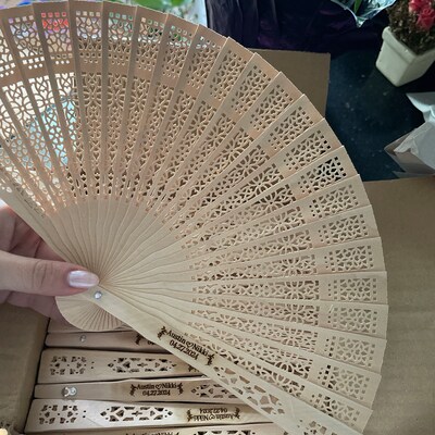 Bulk Personalized Hand Fan Wedding Favors for Guests, Wooden Fans ...
