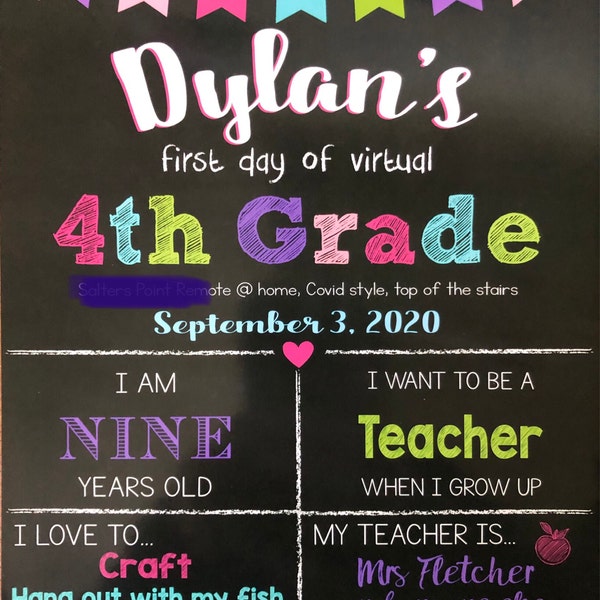 First Day of School Sign First Day of 1st Grade Sign 2nd 3rd 4th 5th ...