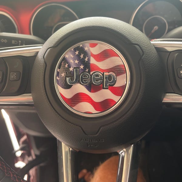 Jeep Wrangler JL Gladiator Steering Wheel Circle Waving American Flag ...