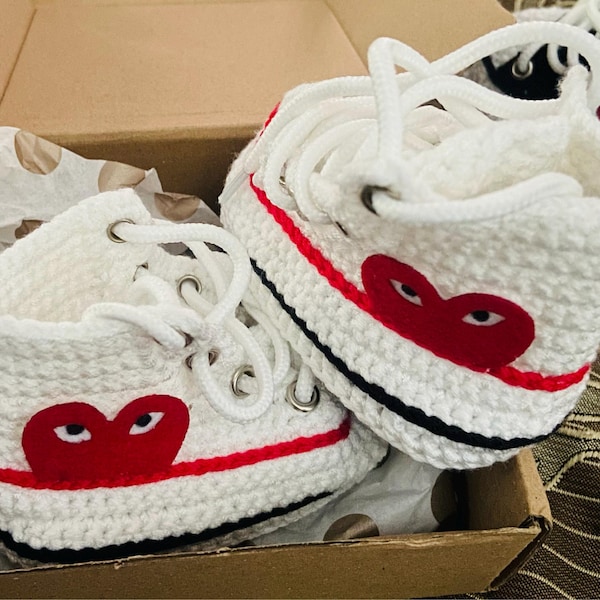 Gray Converse-style Crochet Sneakers Slippers | Custom Wool Blend Knit ...