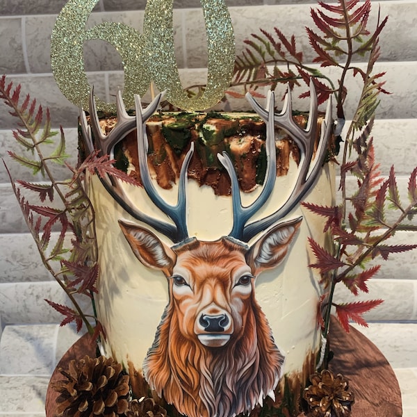 Stag Wafer Topper - Edible Cake Decorations - Birthday, Anniversary - Etsy