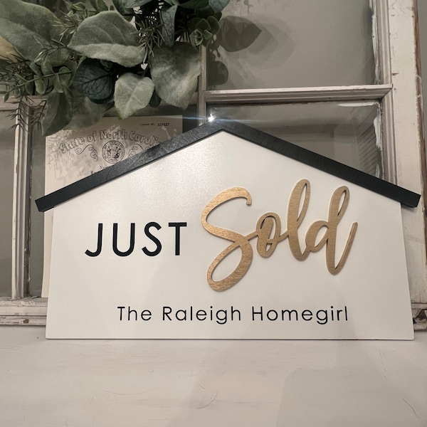 Personalized House Just Sold Sign, Realtor Sign, Real Estate Agent Sign ...