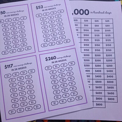 Savings Challenge Printable, 100k 10000 Savings Challenge Chart, 50k ...