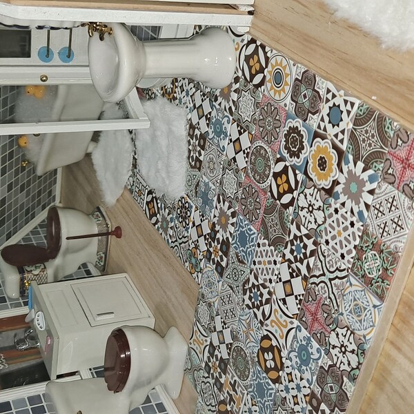 Miniature Ceramic Tiles, 1:12 Scale Small Square Tiles, Crafts Wall ...