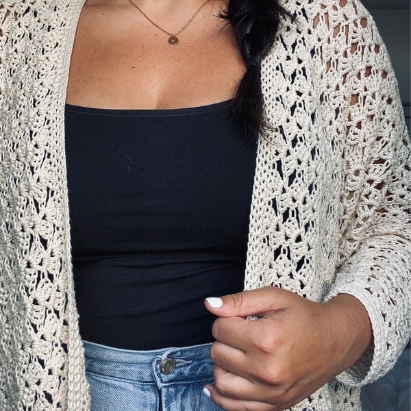 CROCHET PATTERN & VIDEO/ Crochet Lacy Spring Cardigan, Crochet Lace ...