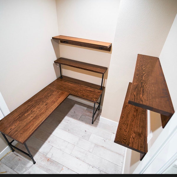 Desk, Customized L Shaped Desk, Corner Desk, Reclaim Wood Desk L Table ...