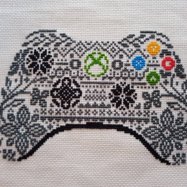 Switch Controller Cross Stitch Pattern, Modern Nordic Pattern, Instant ...