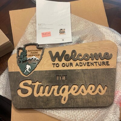 National Forest Service Welcome Sign ACRYLIC NFS Inspired Family Name ...