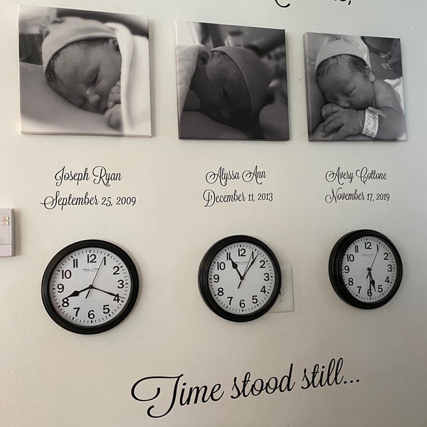 In These Moments Time Stood Still-vinyl Wall Decal- Names Dates ...