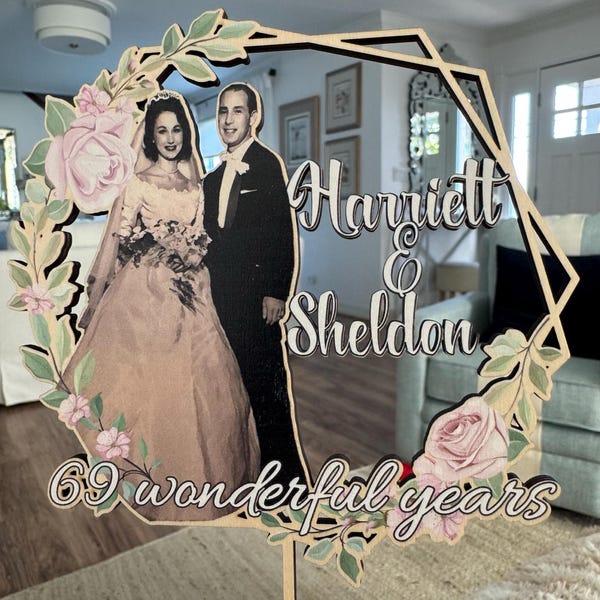 Couple Portrait Cake Topper, Design Your Own Cake Topper, Custom Text ...