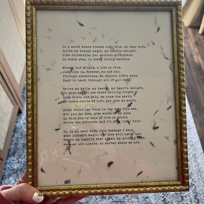 Custom Handtyped Personalized Poem Art Typed on Handmade Artisan ...