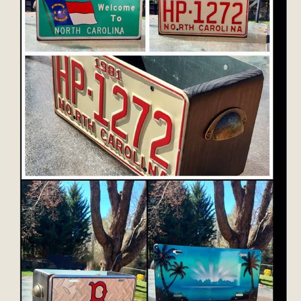 License Plate Decorative Bin - Etsy