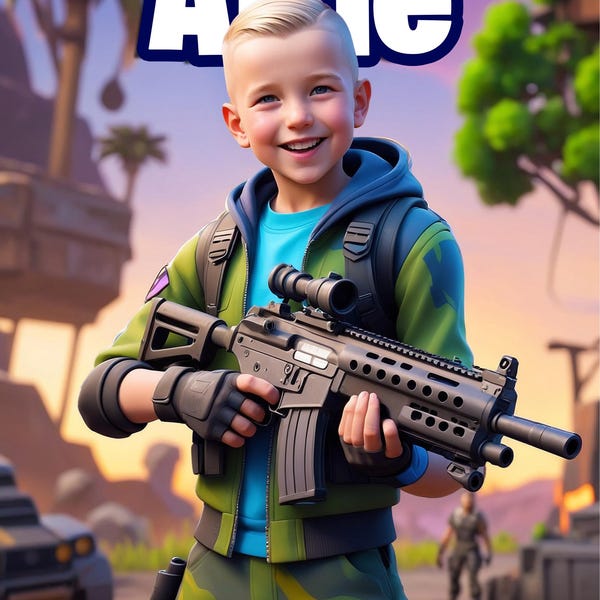 Custom Gamer Portrait From Photo, Personalized Game Character, Gamer ...