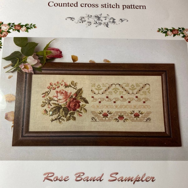Counted Cross Stitch Pattern, Rose Band Sampler, Roses, Band Motifs ...