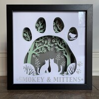 2,3,4 Cats Paw Shadow Box SVG, 3d Papercut SVG, Layered Paper Art ...