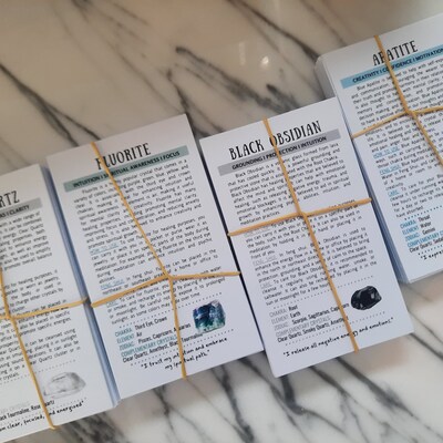 Set of 60 Printable Crystal Meaning Cards. Printable Labels for ...