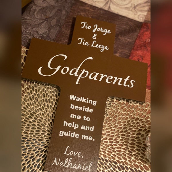 Cross for Godparents, Godparent Gift, Personalized Godparents Gift ...