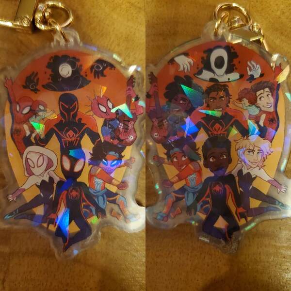 Spider Verse Holographic Keychains - Etsy