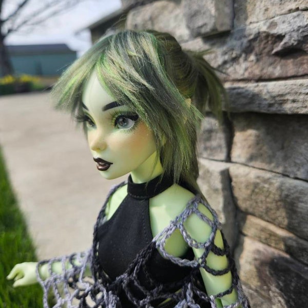 17cm Bjd Head Long Unicorn Mix, Violet Gray No Bangs Handmade Hand Dyed ...