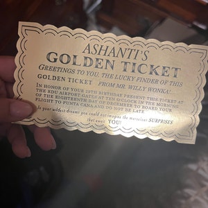 Chocolate Factory Golden Ticket Prop Replica classic - Etsy