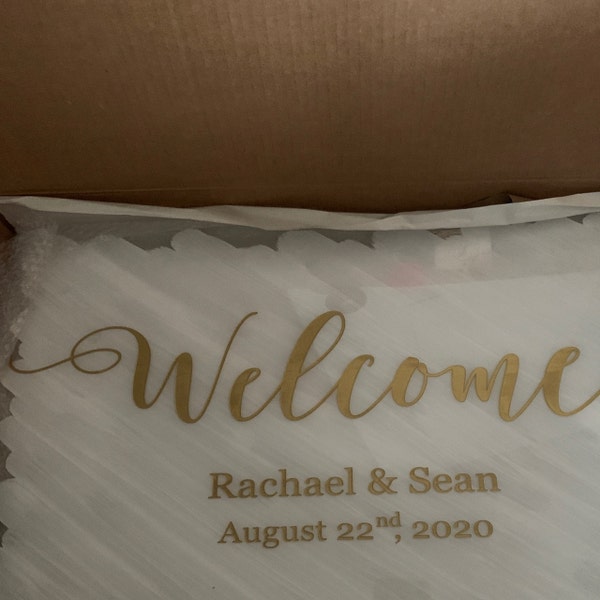 Personalized Painted Back Welcome Sign, Brushed Back Acrylic Welcome ...