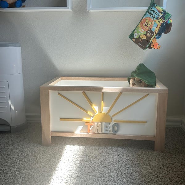 Blooming Cacti Toy Chest With Name - Toy Storage - Nursery Decor - 1st ...